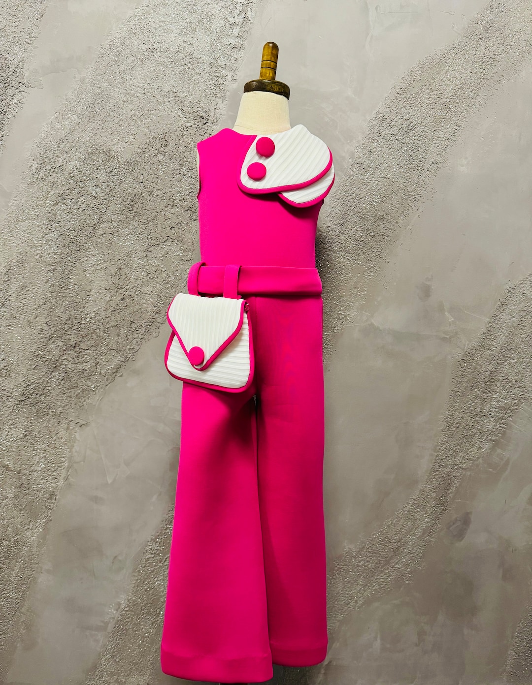 Hot Pink White Interview Outfit Pageant Unique Neoprene Jumpsuit Hot ...