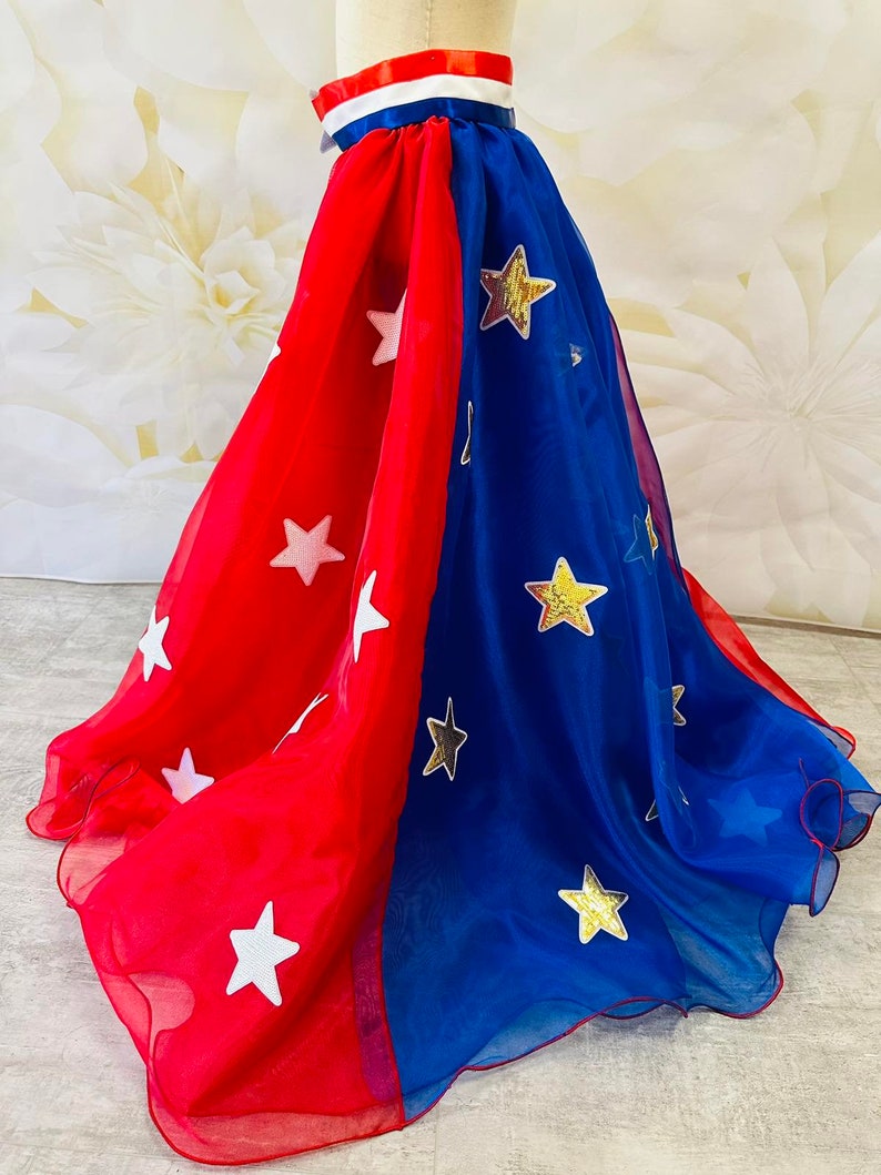 Red White Blue Wear With Cape Pageant Fun Fashion Girls Patriotic ...
