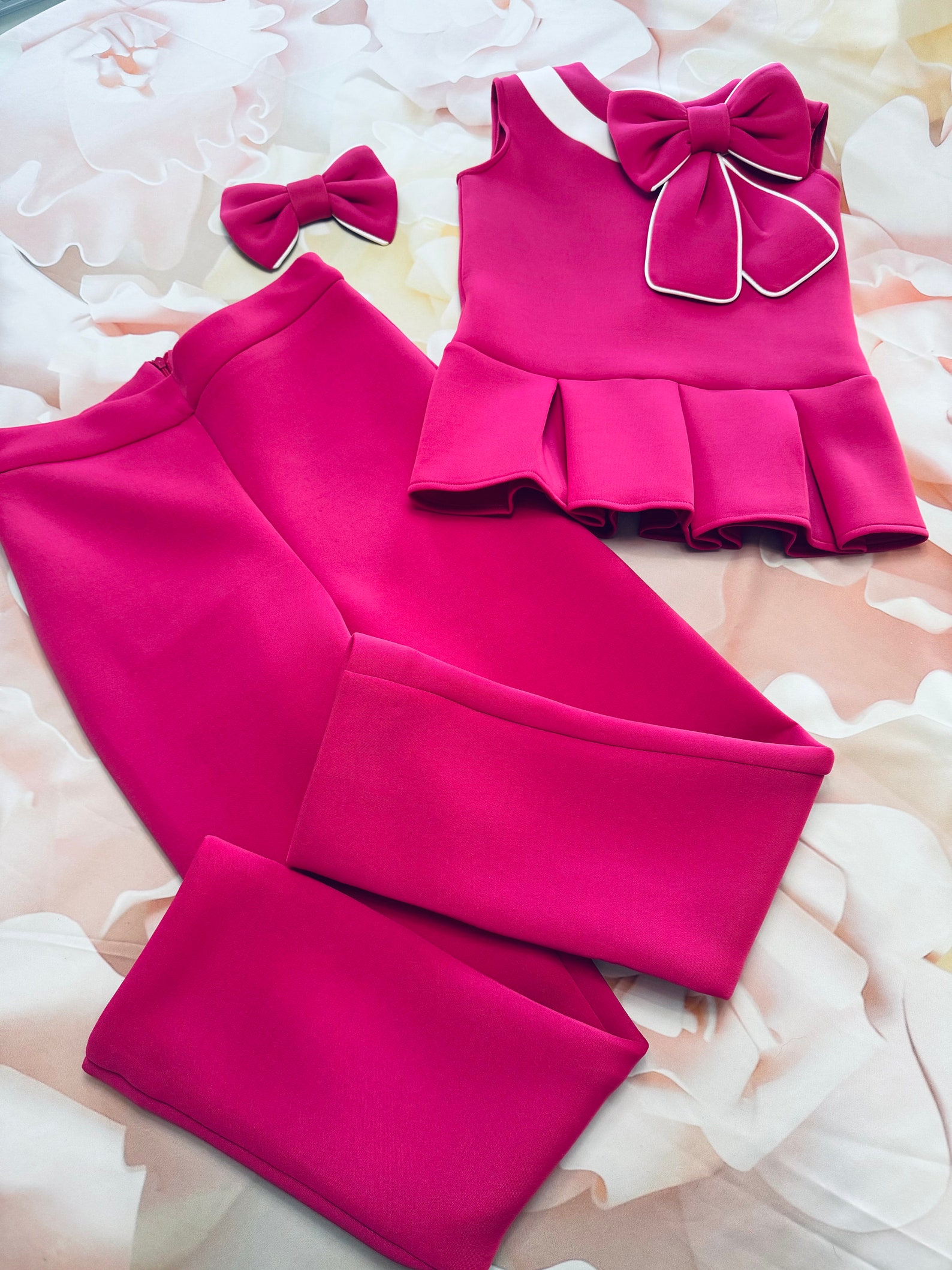 Hot Pink Interview Jumpsuit Pageant Outfit Girls Neoprene Jumpsuit Pink ...