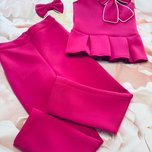Hot Pink Interview Jumpsuit Pageant Outfit Girls Neoprene Jumpsuit Pink ...