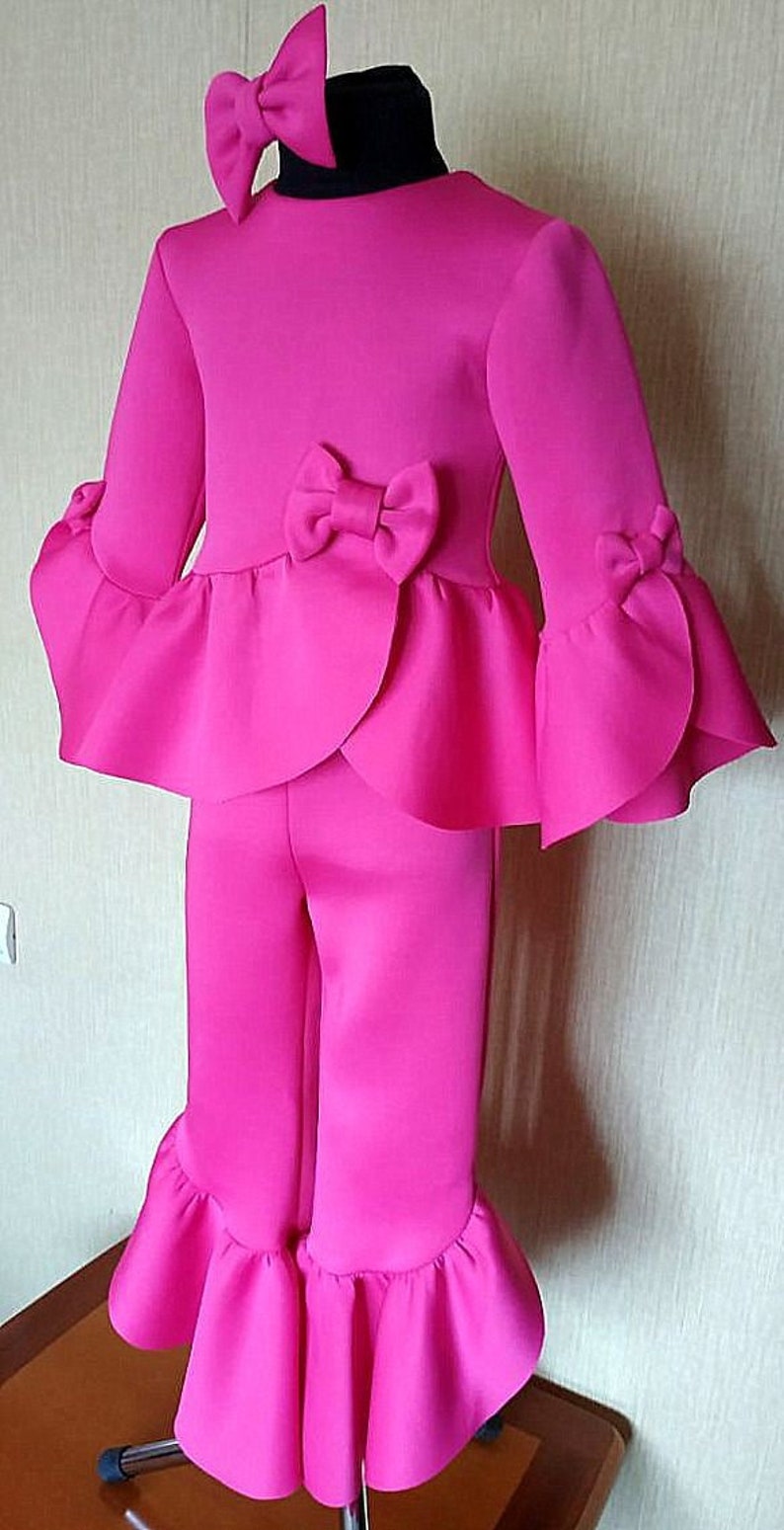 Hot Pink Interview Jumpsuit Pageant Fuchsia Outfit Girls - Etsy