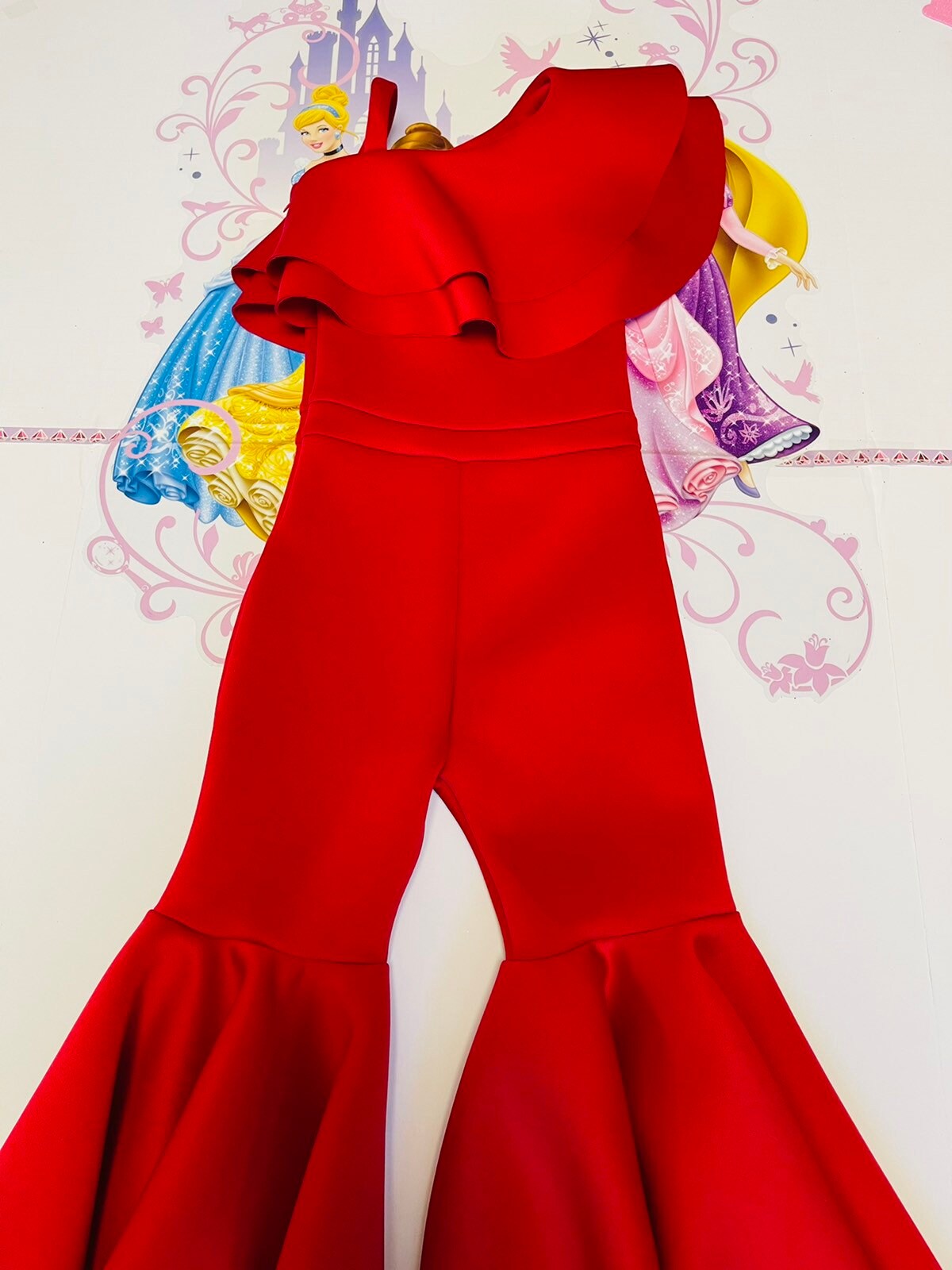 Red Interview Jumpsuit Pageant Ruffles Outfit Girls Neoprene | Etsy