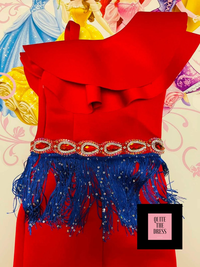 Red Jumpsuit Pageant Fun Fashion Girls Neoprene Outfit Red - Etsy