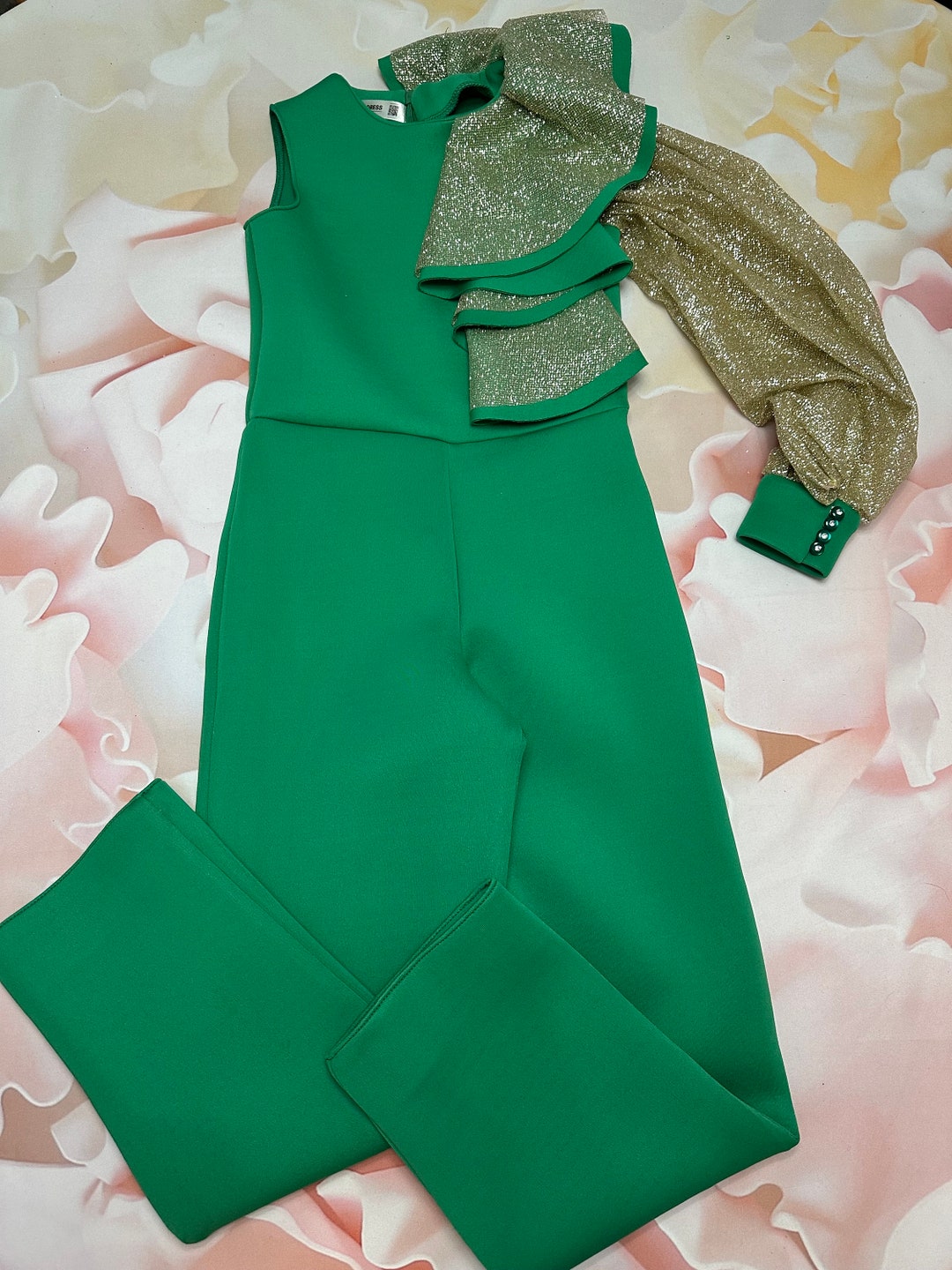 Green Yellow Jumpsuit Pageant Fun Fashion Girls Neoprene Outfit Light ...