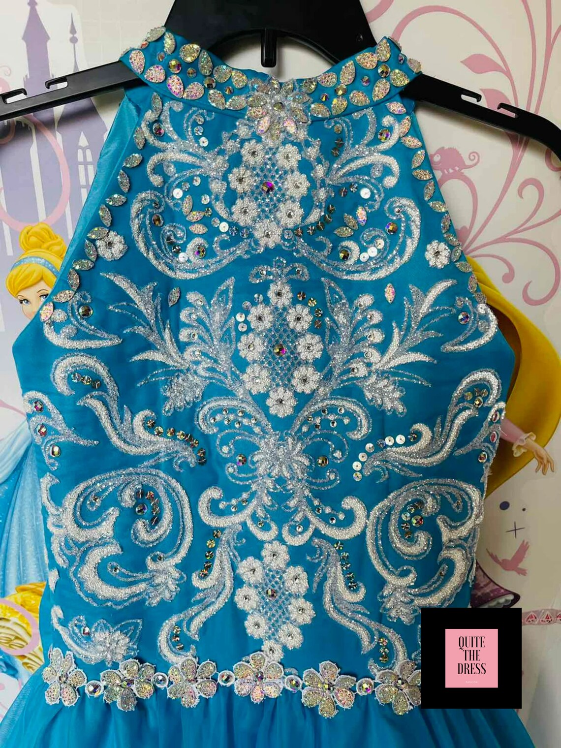 Turquoise Blue Aqua Dress Pageant Prom Dress Girls Ball Gown Party ...