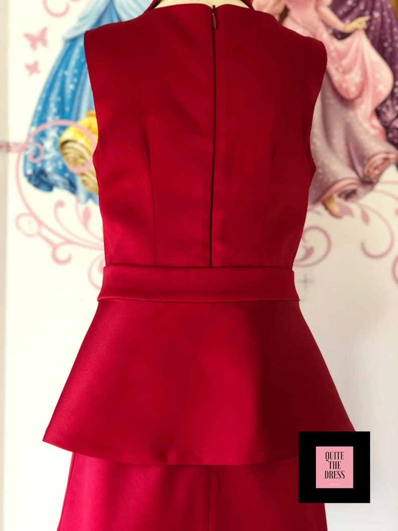 Red Interview Dress Pageant Dress Red Dress With Peplum and - Etsy