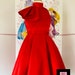 Red Interview Dress Pageant Red Dress With Peplum and Bow Girls Satin ...