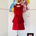 Red Interview Dress Pageant Dress Red Dress With Peplum and Bow Girls ...
