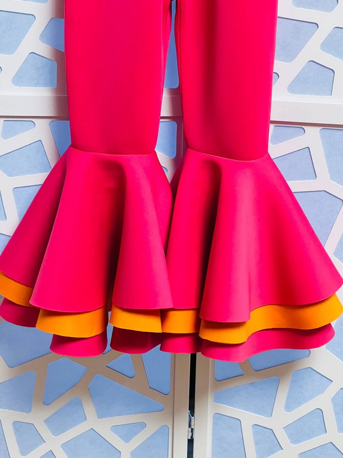 Hot Pink Orange Interview Jumpsuit Pageant Outfit Girls Neoprene Pink ...
