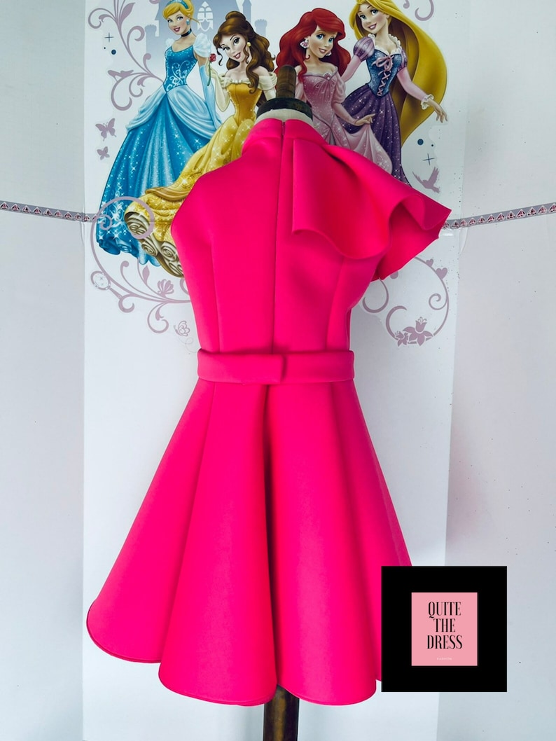Hot Pink Interview Pageant Dress With Belt Girls Neoprene - Etsy