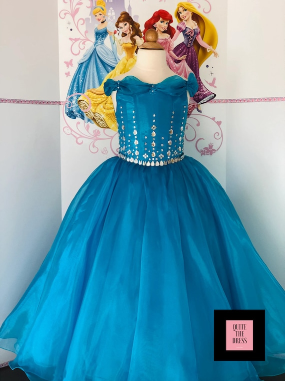 Blue Pageant Prom Formal Girls Blue Ball Gown Party Birthday - Etsy