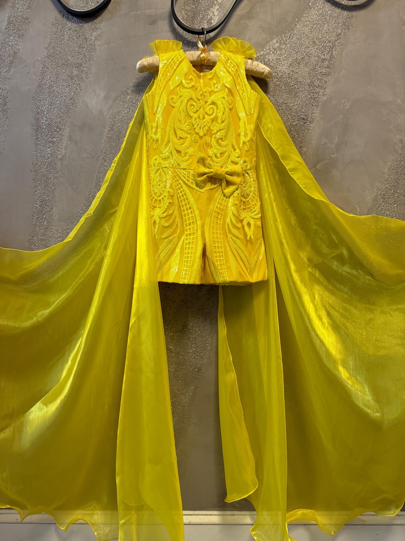 Fun Fashion Yellow Girls Outfit Pageant Yellow Runway Pageant Outfit ...