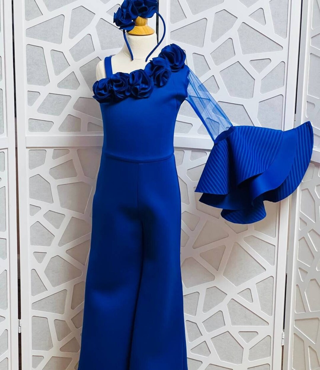 Royal Blue Interview Unique Pageant Ruffle Outfit Girls Neoprene ...