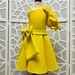 Yellow Interview Pageant Sleeve Bow Scuba Neoprene Girls Dress Pageant ...