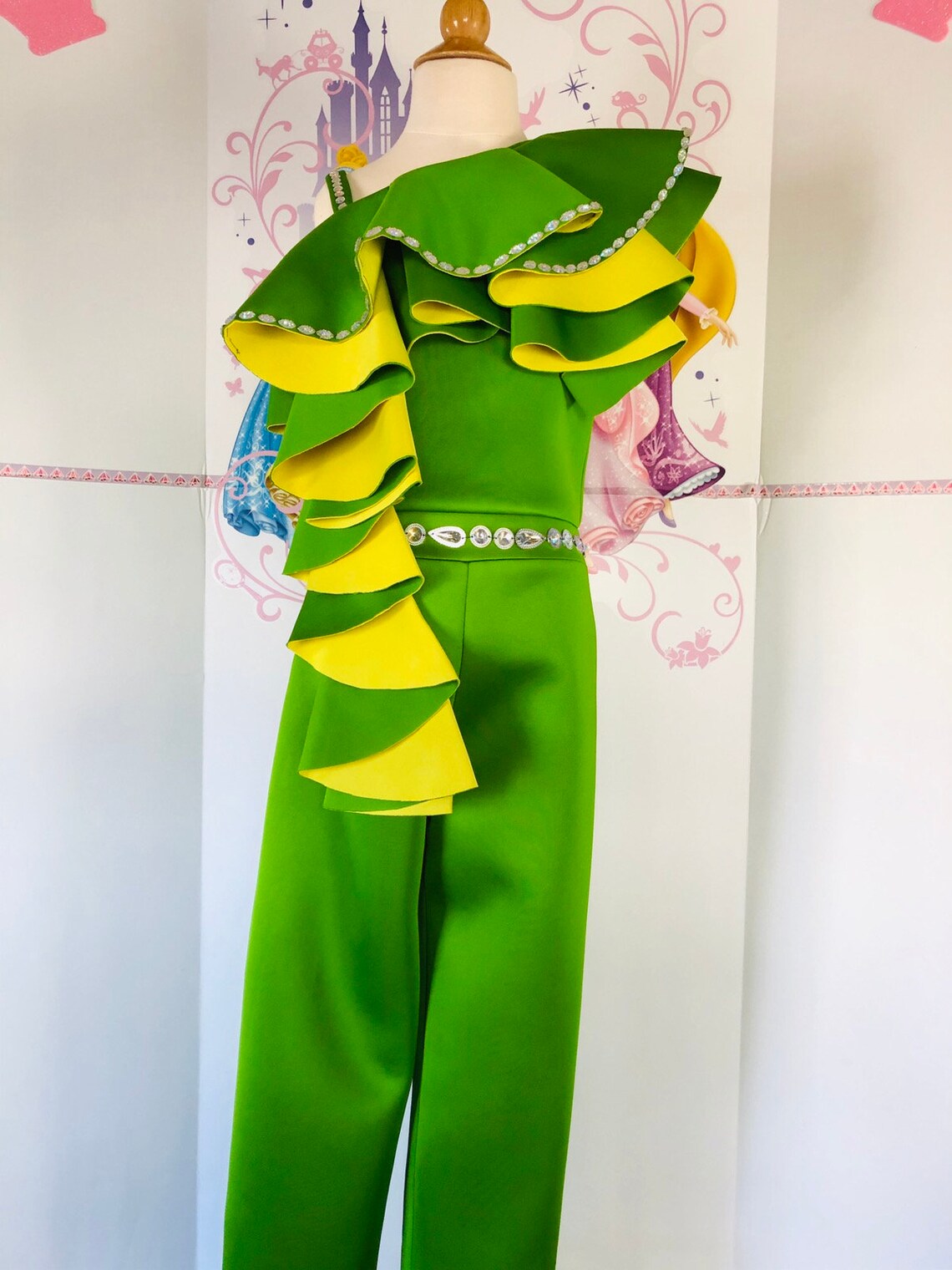 Green Yellow Jumpsuit Pageant Fun Fashion Girls Neoprene - Etsy
