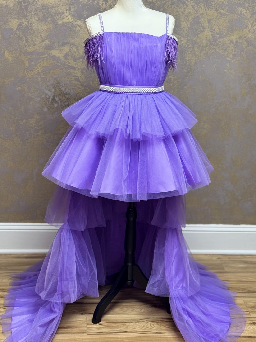 Extravagant Couture Girls Dress High Low Fashion Pageant Outfit Custom ...
