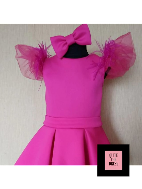 Hot Pink Interview Pageant Dress With Peplum Girls Casual - Etsy