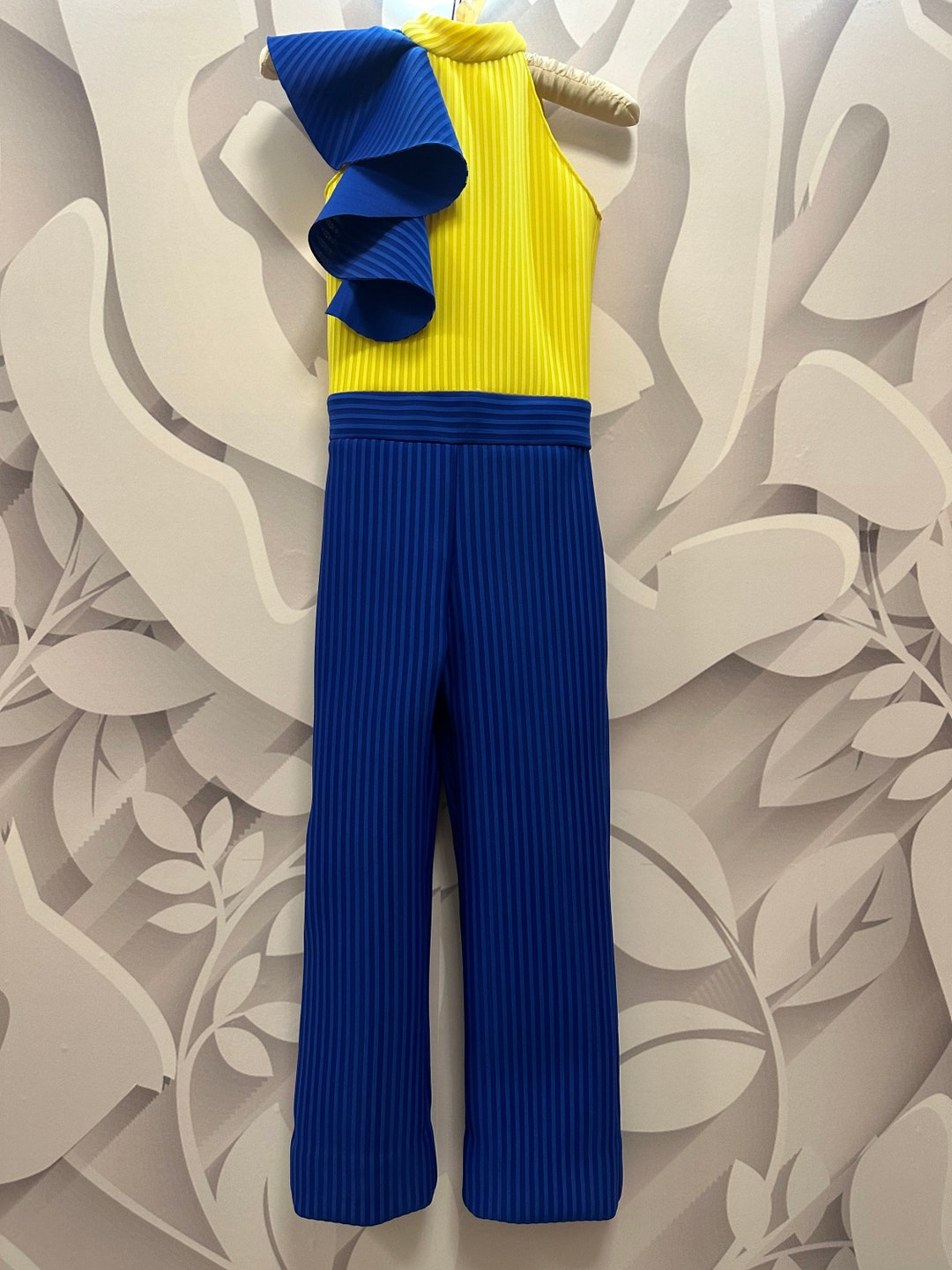 Royal Blue Yellow Interview Jumpsuit Pageant Royal Blue Outfit Girls ...