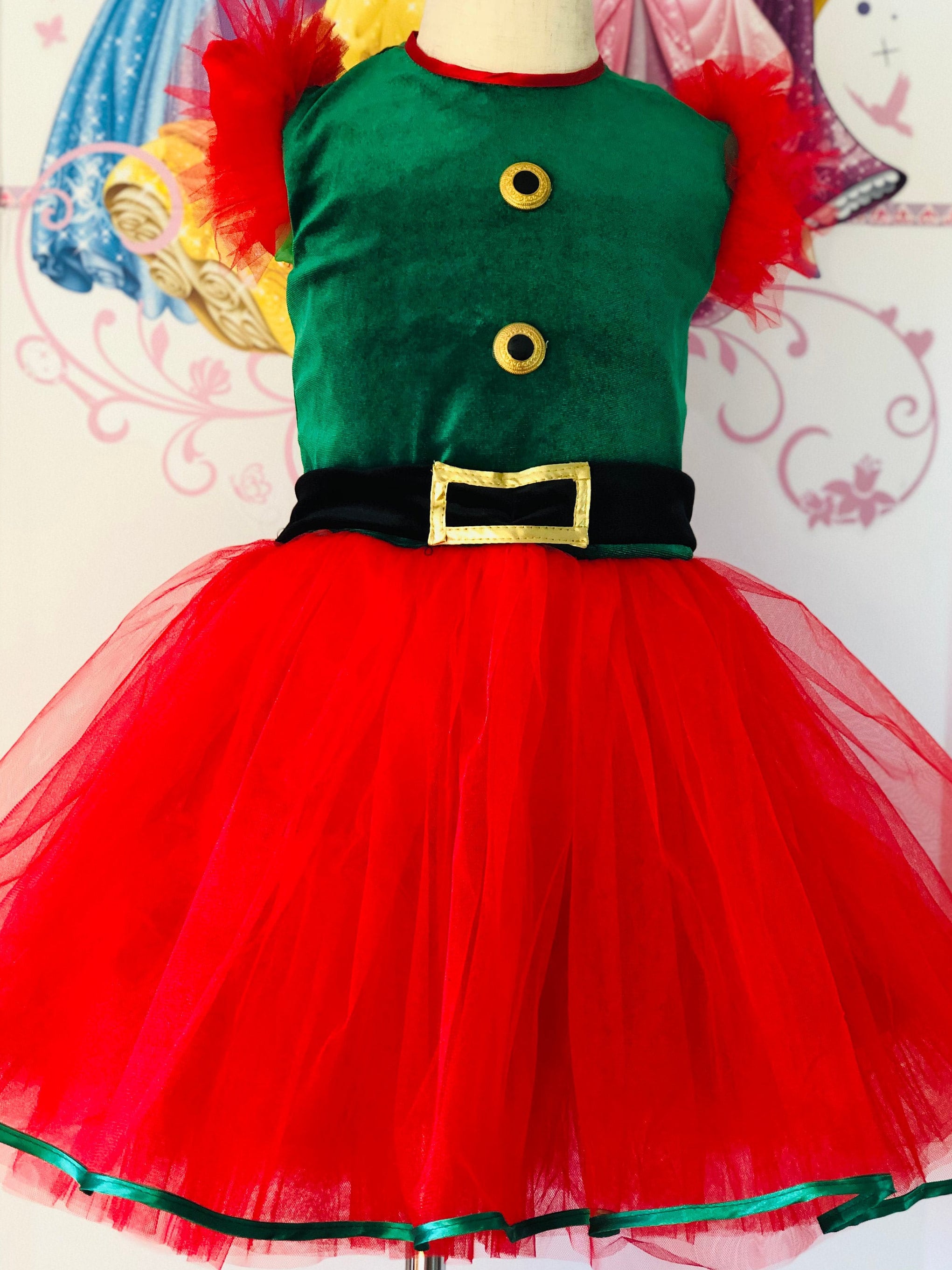 Traje de elfo de Navidad con campanas Vestido de elfo de - Etsy España