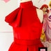 Red Interview Dress Pageant Dress With Belt Girls Satin Fluffy Dress ...