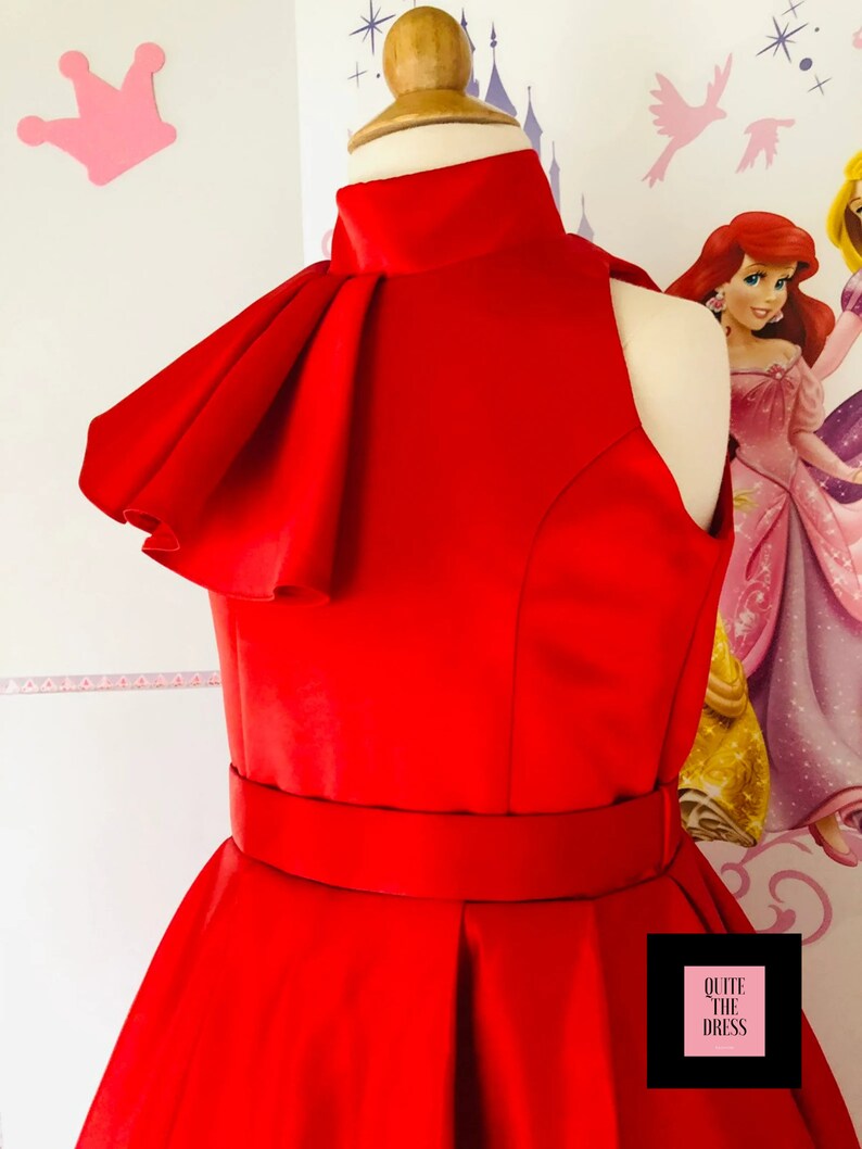 Red Interview Dress Pageant Dress With Belt Girls Satin Fluffy - Etsy