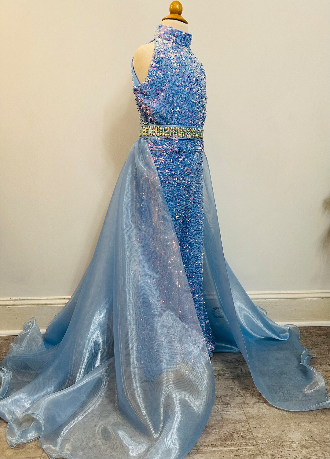 Fun Fashion Sequins Light Blue Girls Outfit Pageant Runway Pageant ...