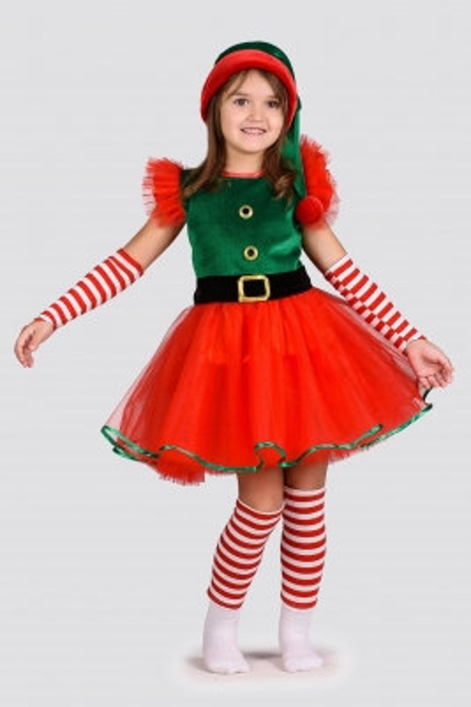 Traje de elfo de Navidad con campanas Vestido de elfo de - Etsy España