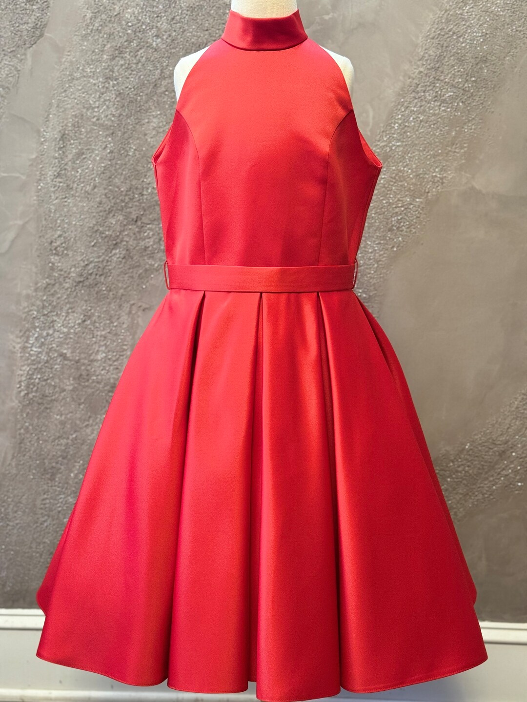 Red Pageant Dress Girls Satin Dress Pageant Outfit for Girls Custom ...