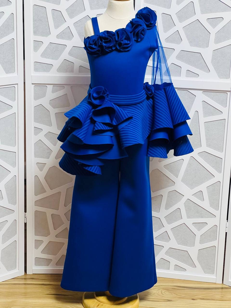 Royal Blue Interview Unique Pageant Ruffle Outfit Girls - Etsy