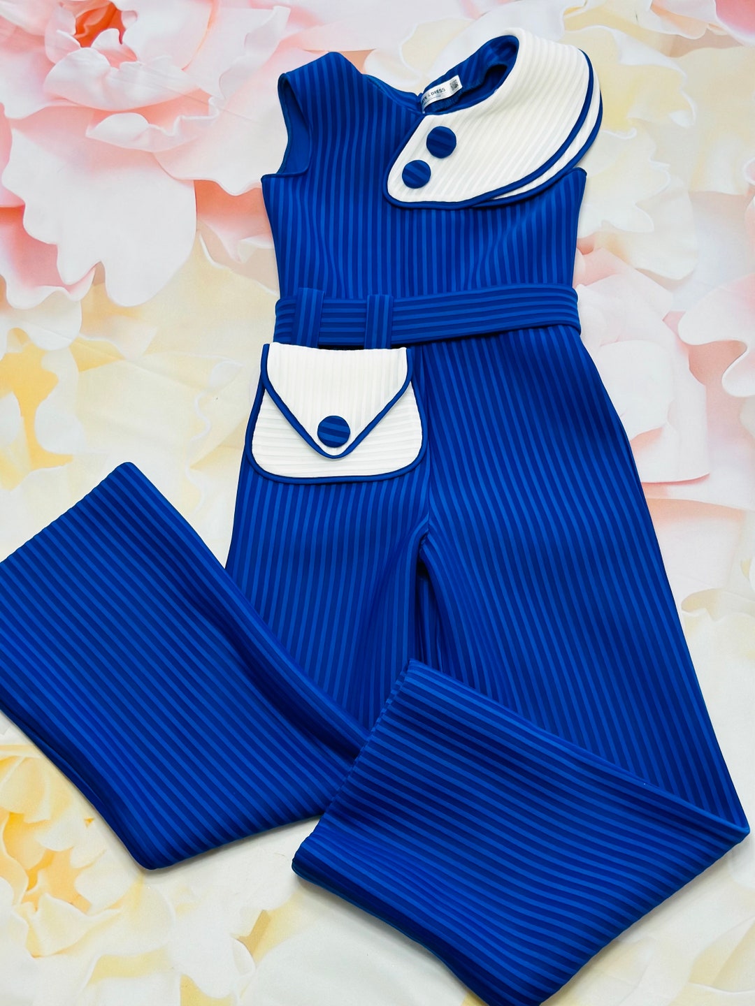 Royal Blue White Interview Outfit Pageant Unique Neoprene Jumpsuit ...