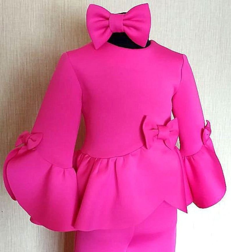 Hot Pink Interview Jumpsuit Pageant Fuchsia Outfit Girls - Etsy