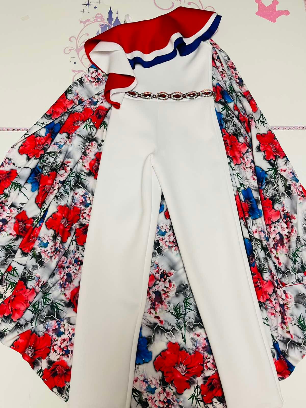 Red White Blue Jumpsuit With Cape Pageant Fun Fashion Girls | Etsy