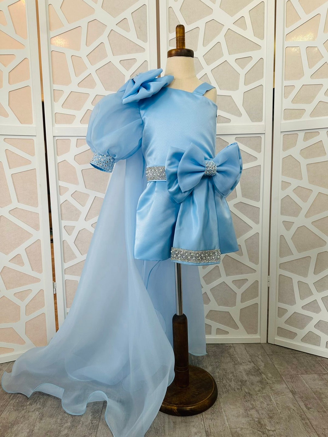 Fun Fashion Sequins Light Blue Girls Outfit Pageant Runway Pageant ...