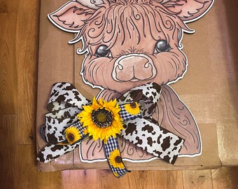 Rag Tie Highland Cow Highland Cow Cow Cutout Ragtie Highland Cow Door ...