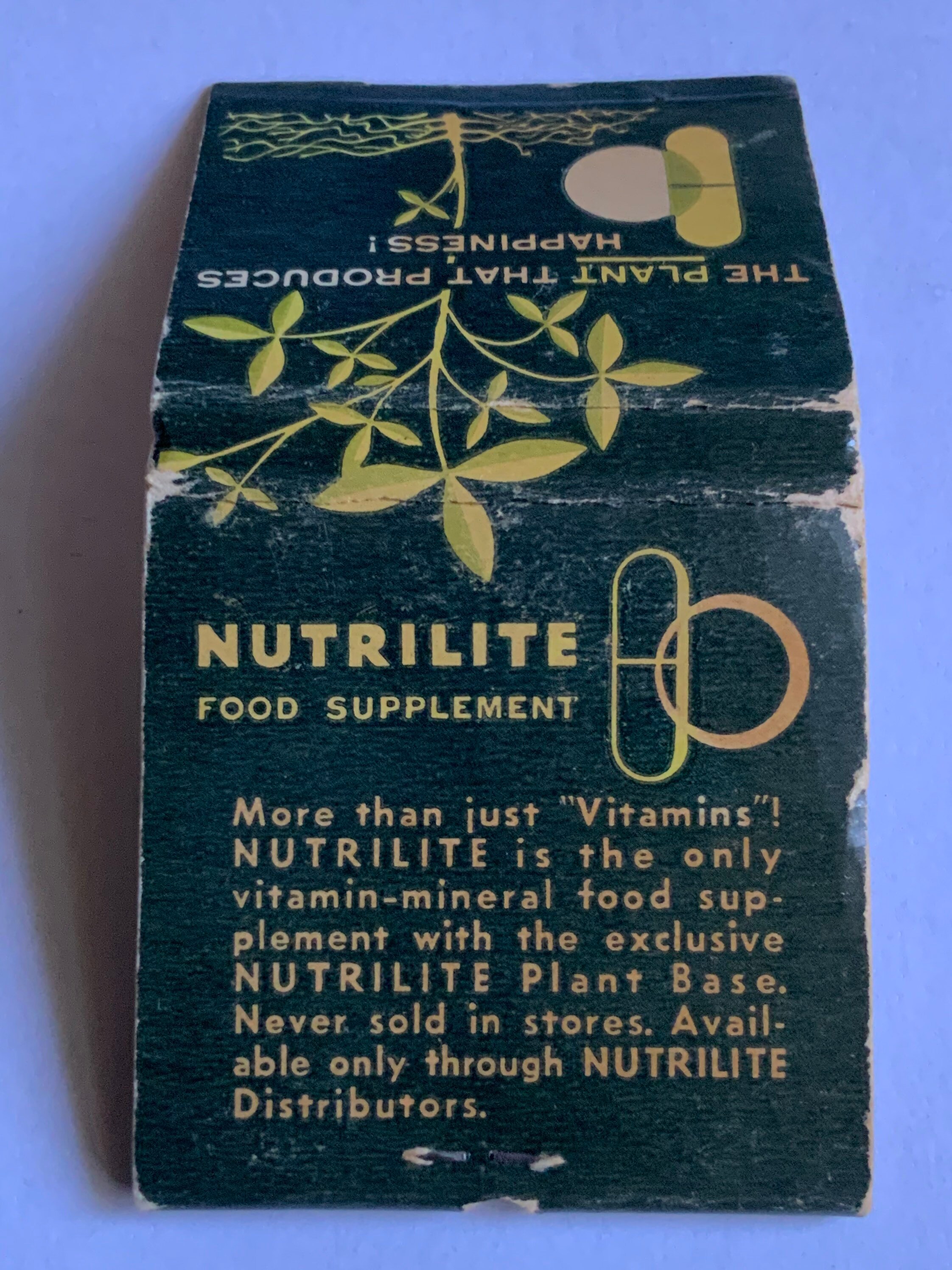 Nutrilite Food Supplement matchbook printed sticks matches feature ...