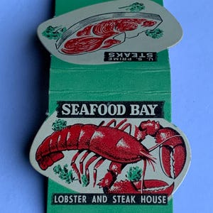 Vintage Feature Matchbook Seafood Bay Lobster N Steak House Columbus ...