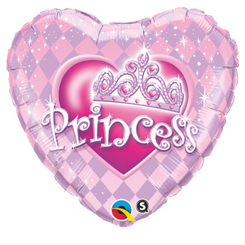 Princess Tiara Heart Shape Balloon Bundle Set of 3 Mylar Foil Balloons ...