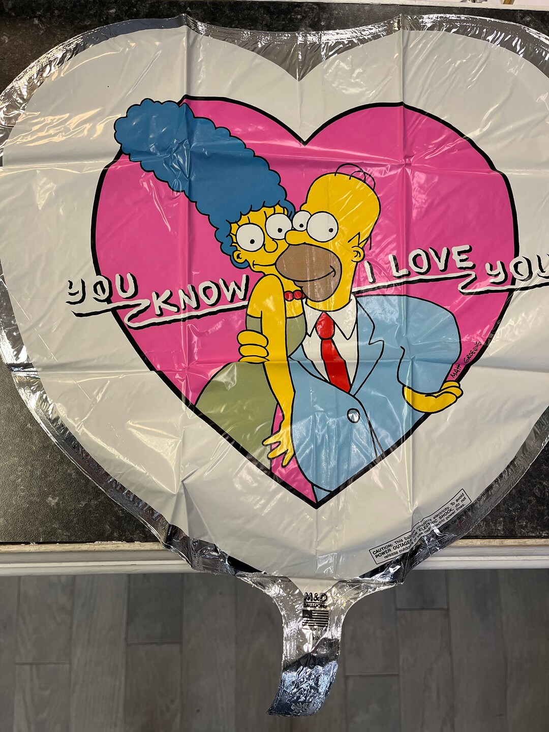 The SIMPSONS MARGE and HOMER You Know I Love You Heart Shape Foil ...