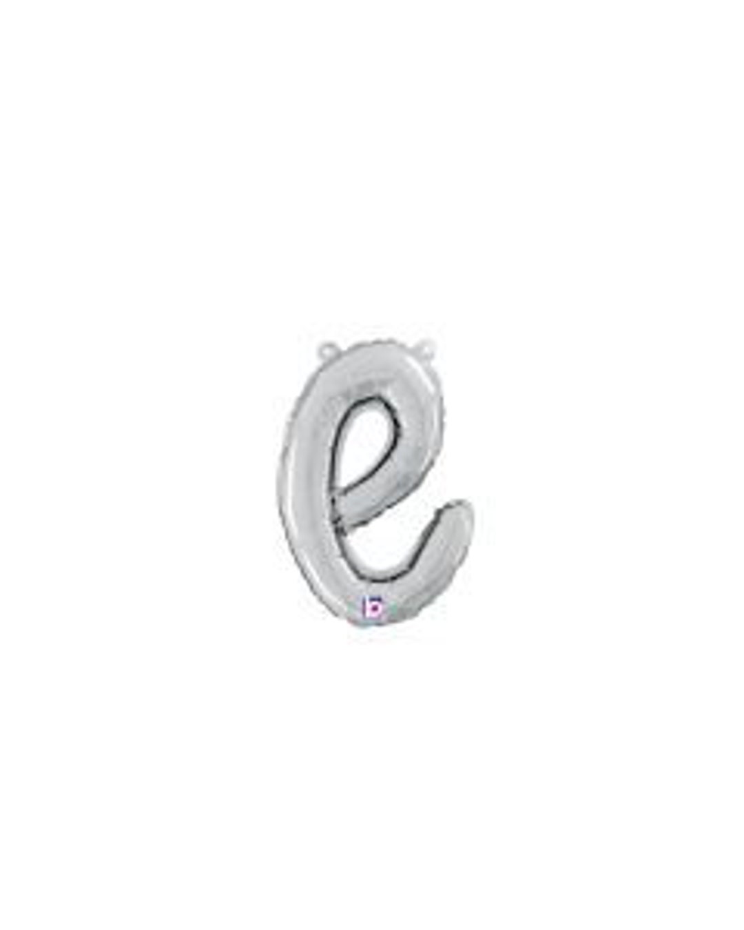 14" Inch Script Letter E - Silver (air-fill Only) Betallic Foil Mylar ...