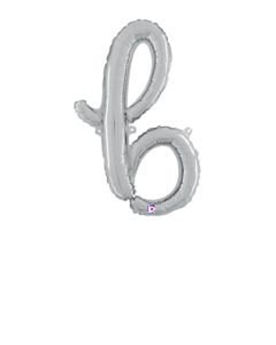 24" Inch Script Letter B - Silver (air-fill Only) Betallic Foil Mylar ...