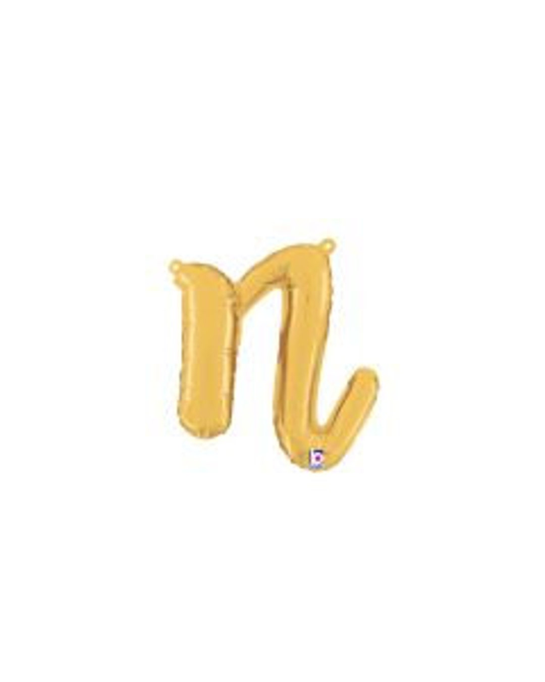 14" Inch Script Letter N - Gold (air-fill Only) Betallic Foil Mylar ...
