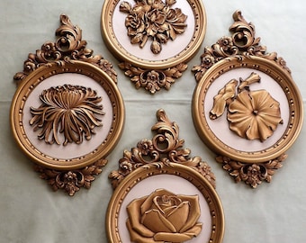 Floral wall plaques | Etsy