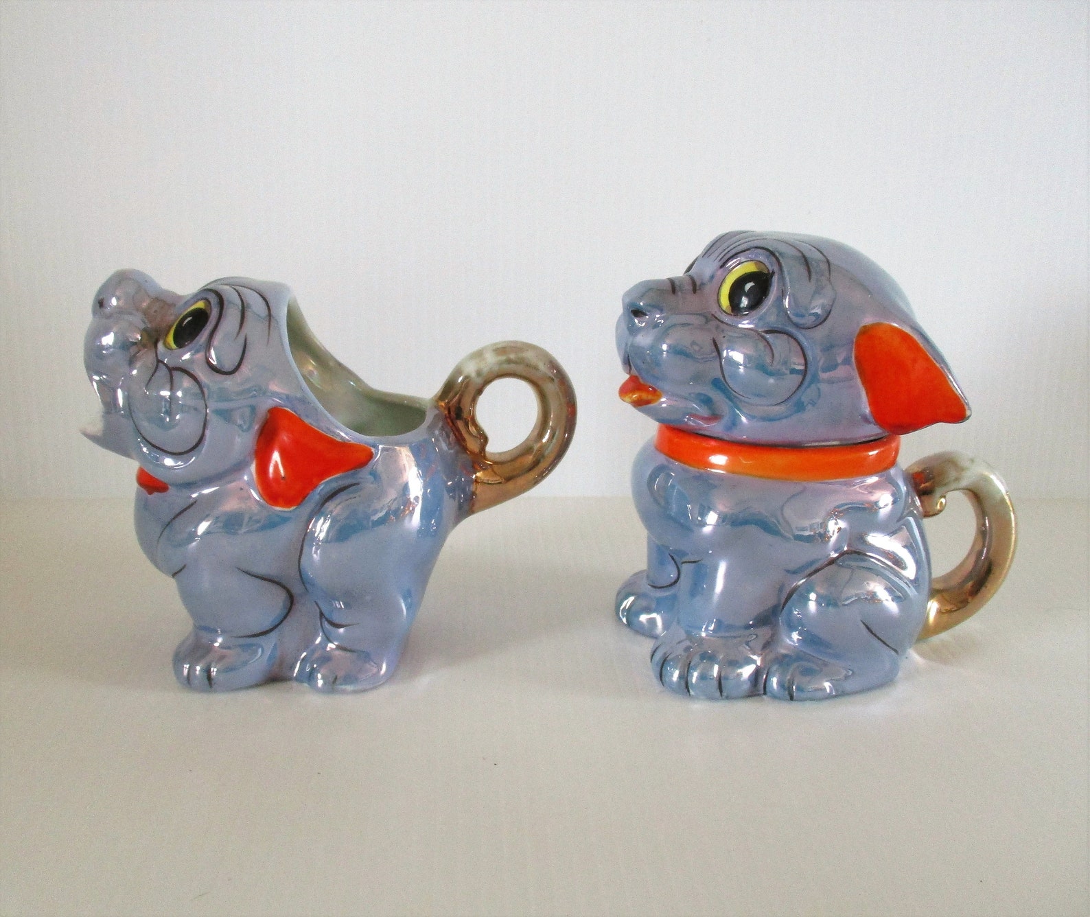 Vintage Bonzo the Dog Blue Lusterware Sugar Bowl and Creamer - Etsy