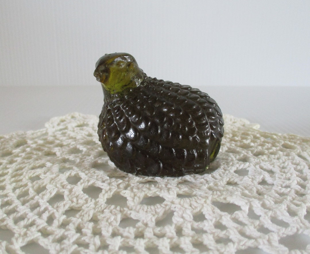 Miniature Green Lucite Quail Figurine, Small Plastic Quail Figurine ...