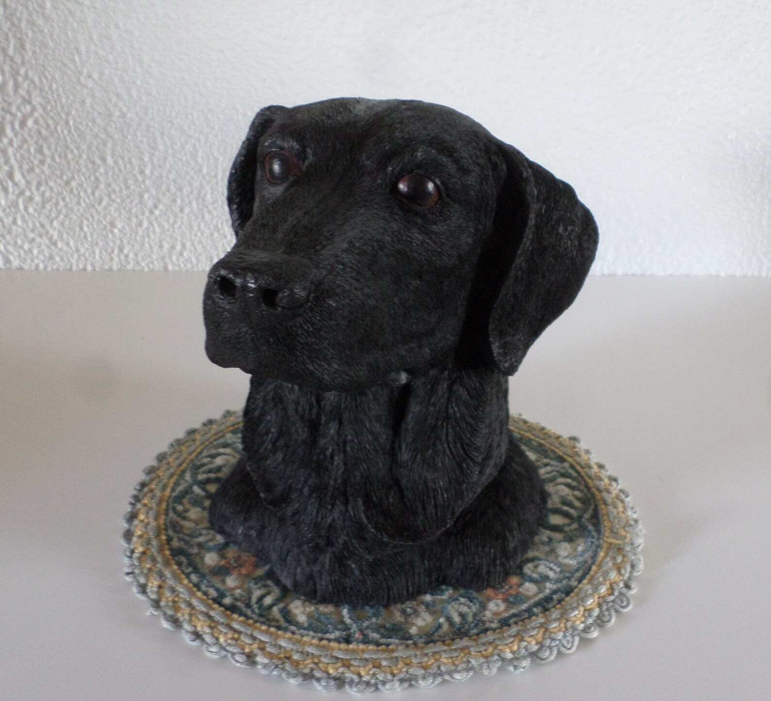 Vintage Black Labrador head dog bust 1983 Miranda | Etsy