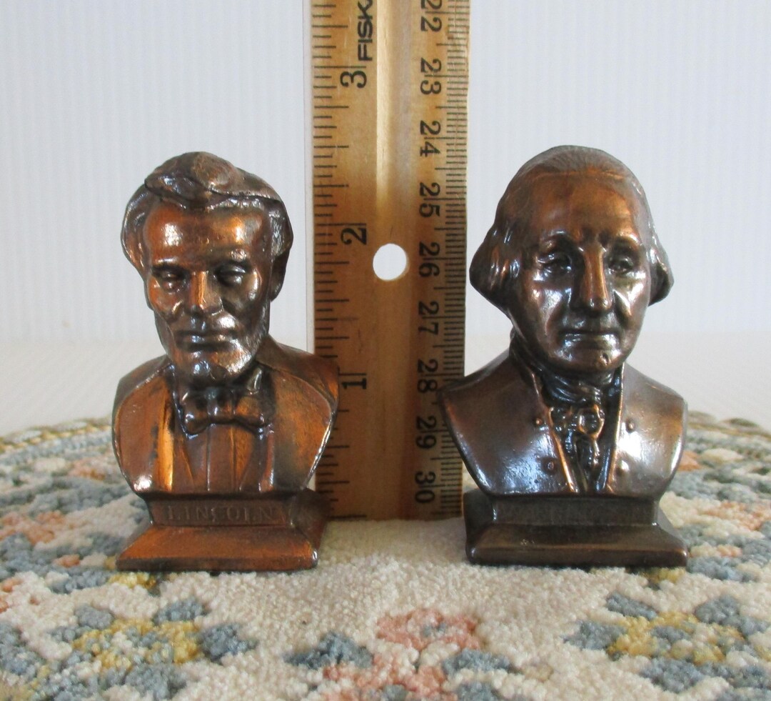 Miniature Metal Lincoln and Washington Busts, President Figurines - Etsy