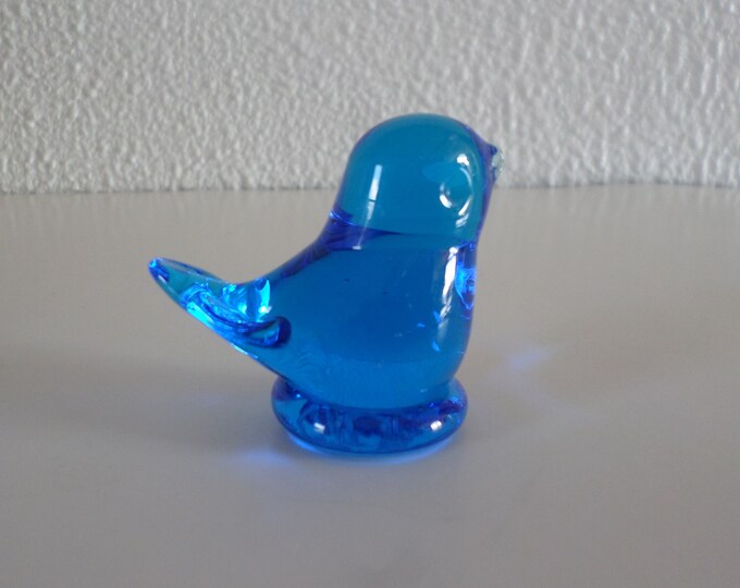 Vintage Miniature Glass Bluebird, 1987 R Trumbull Signed Blue Bird ...