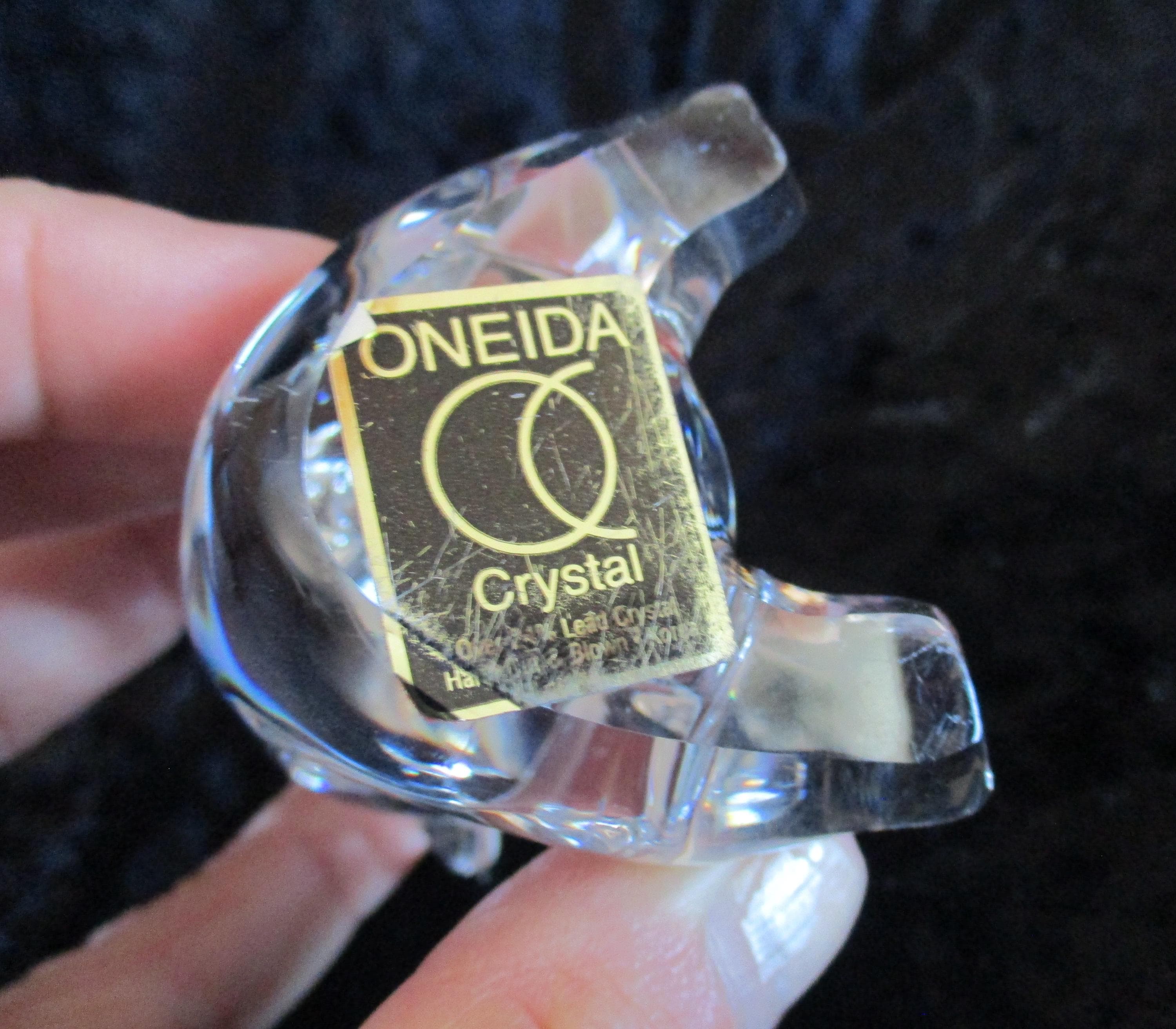 Vintage Miniature Oneida Crystal Teddy Bear Figurine, Small Glass Teddy ...