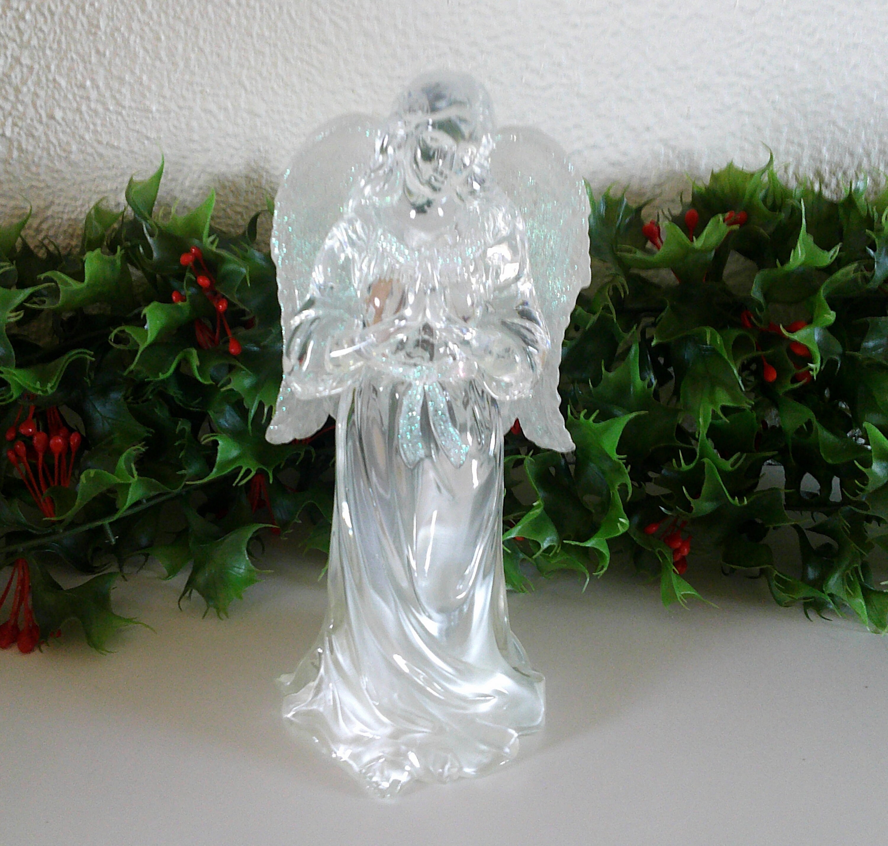 Vintage Acrylic Angel, Plastic Christmas Angel Centerpiece, Mantle ...