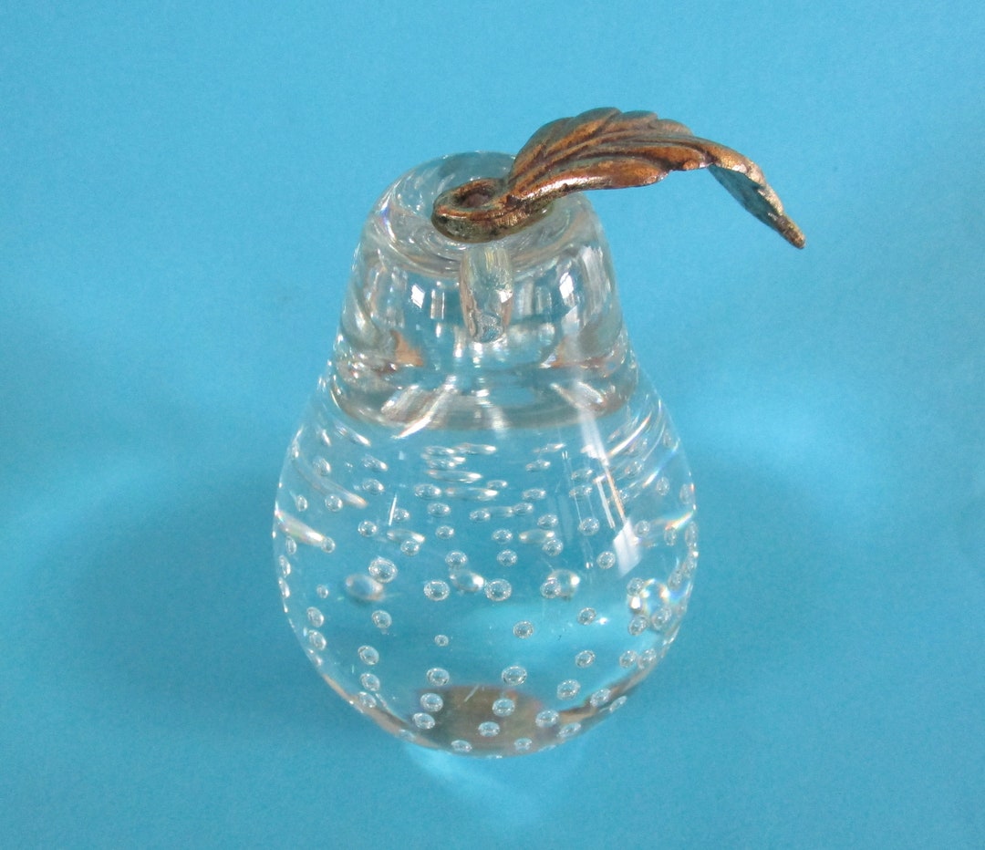 Vintage Control Bubble Glass Pear Paperweight, Brass and Glass, as Is ...